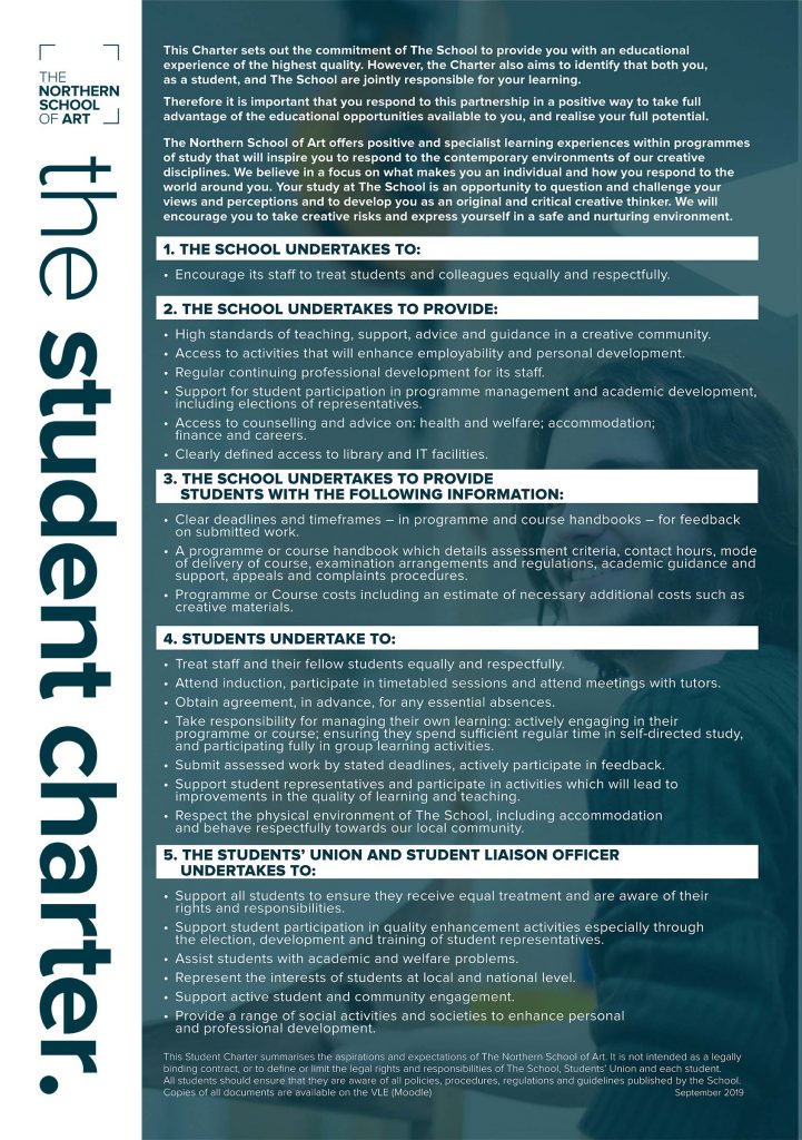 The Northern School of Art - Undergraduate Student Charter