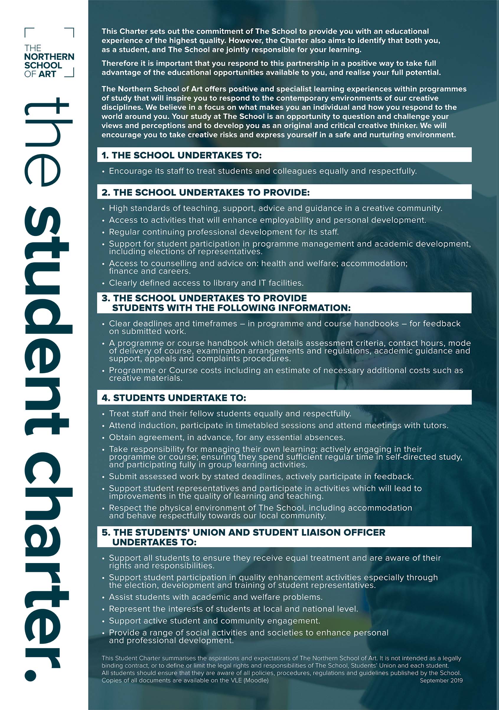 The Northern School of Art - Undergraduate Student Charter